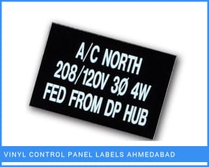 Vinyle Labels for Control Panel Manufacturer from Ahmedabad, India